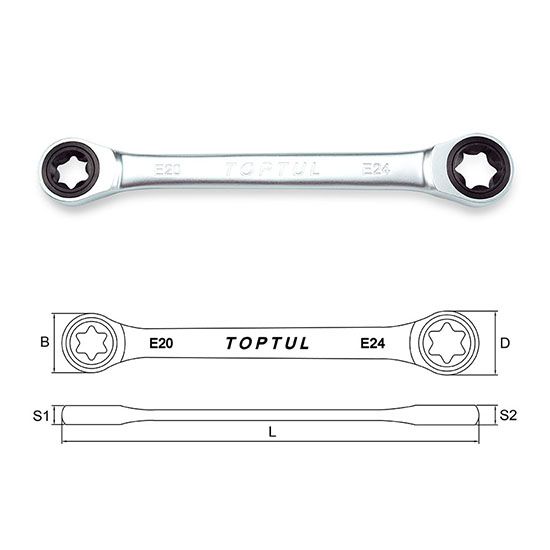 Double Ratcheting E-Torx Wrench | Store | My Tool Shop