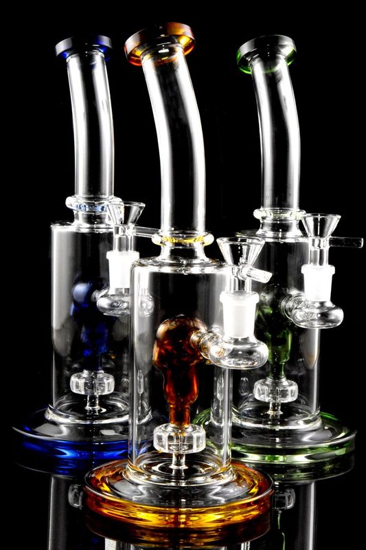 10" Medium Stemless GoG Straight Shooter Water Pipe with Character Perc