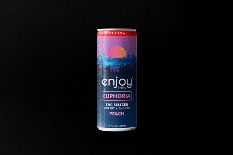 Enjoy Hemp 5mg THC + 5mg CBG Peach Seltzer for Euphoria (Sativa)