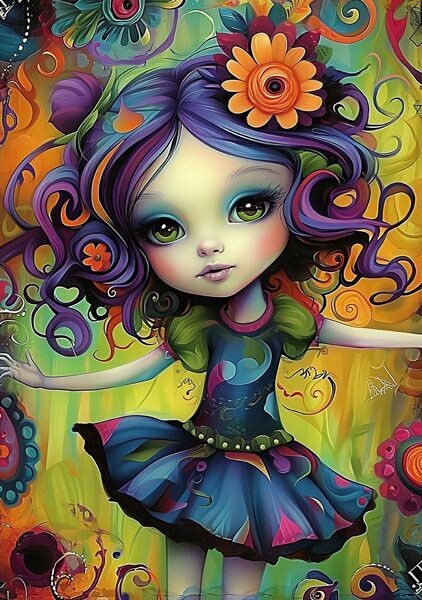 Quiet Purple Girls - A4 Faux Leather Panel