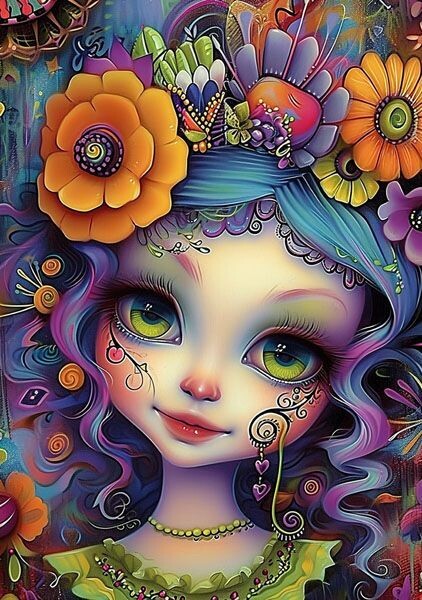 Quiet Purple Girls - A4 Faux Leather Panel