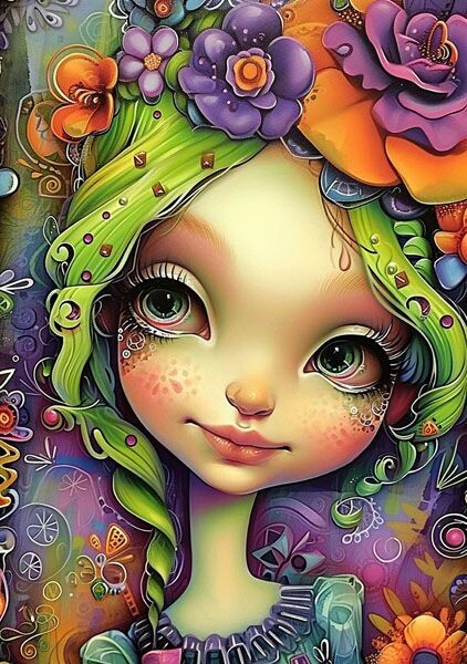 Quiet Purple Girls - A4 Faux Leather Panel