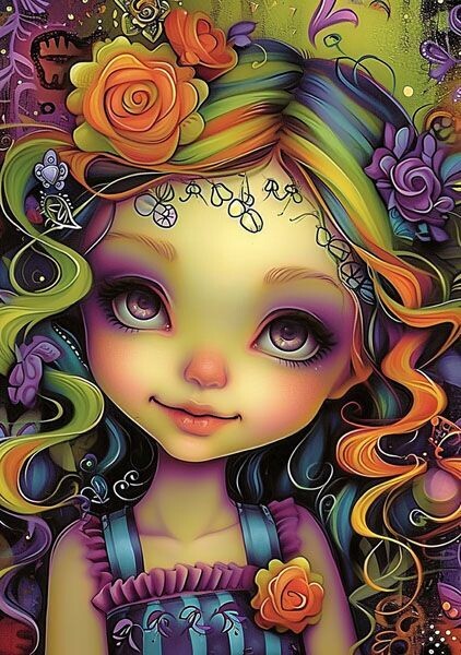 Quiet Purple Girls - A4 Faux Leather Panel