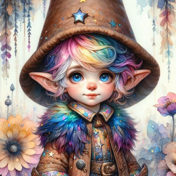 Handsome Young Boy Gnomes #1 - A4 Faux Leather Panel