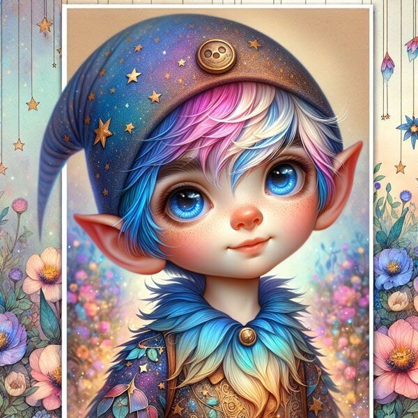 Handsome Young Boy Gnomes #2 - A4 Faux Leather Panel