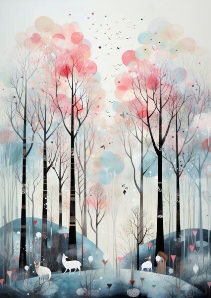 Pastel Forest #2 - A4 Faux Leather Panel