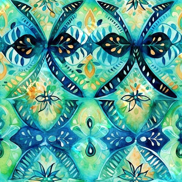 Blue and Green Boho 007