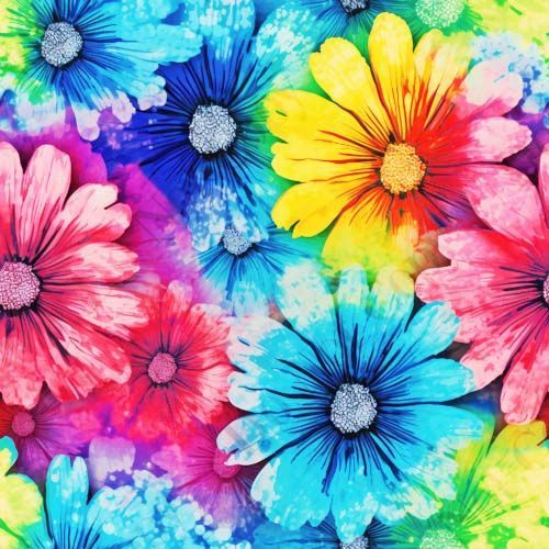 Tie Dye Flowers 009