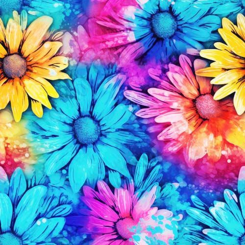 Tie Dye Flowers 006