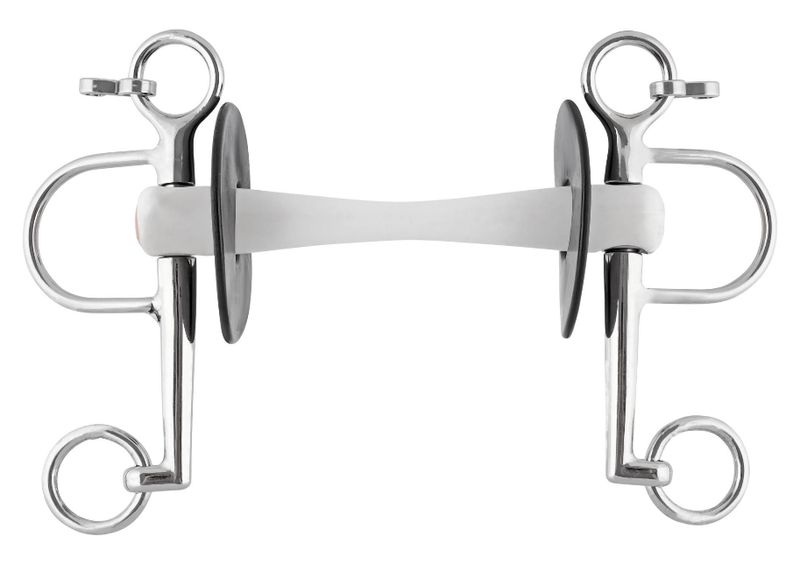 Pelham with flexible Mullen Mouth; long cheeks