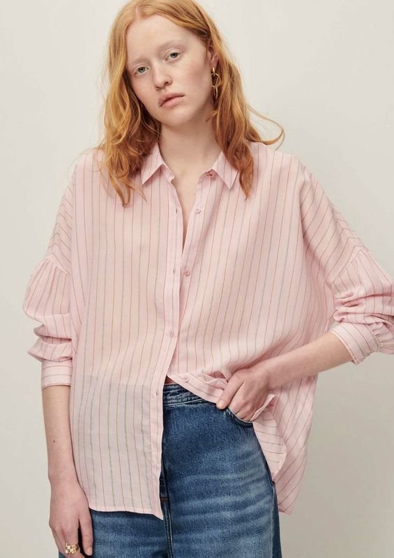 Sessun Botan Shirt in Blush Stripe