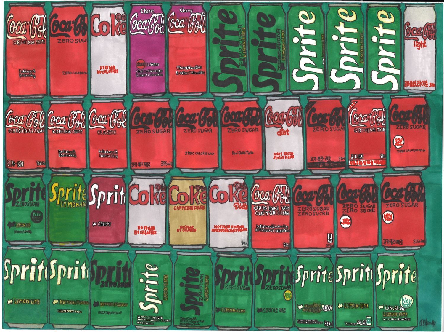 Coca Cola and Variants from Around the World by Allen Yu