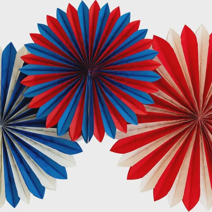 Multi Color Tissue Paper Fans
