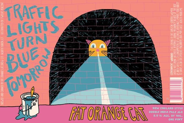 Fat Orange Cat Traffic Lights Turn Blue Tomorrow 4pk 16oz Cans