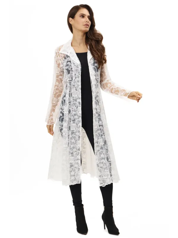 Adore White Lace Duster