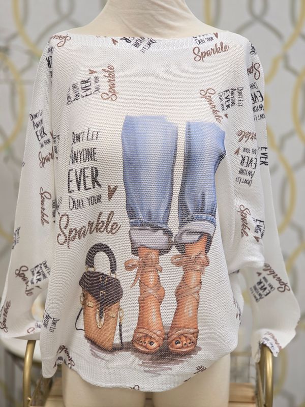 Yolly Italy Fashion White Light Sweater