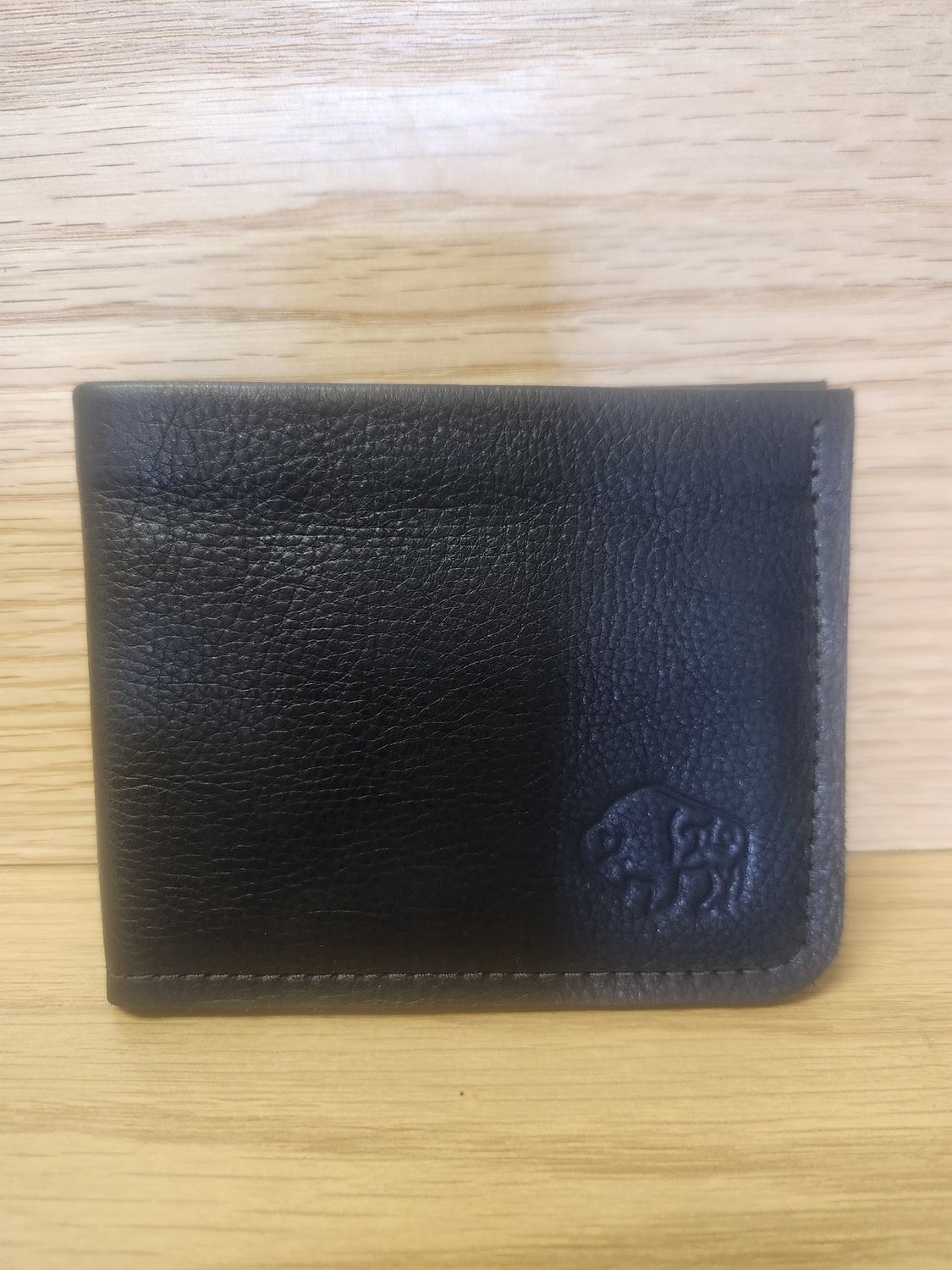 Buffalo Leather 4 Pocket Bifold Wallet Black