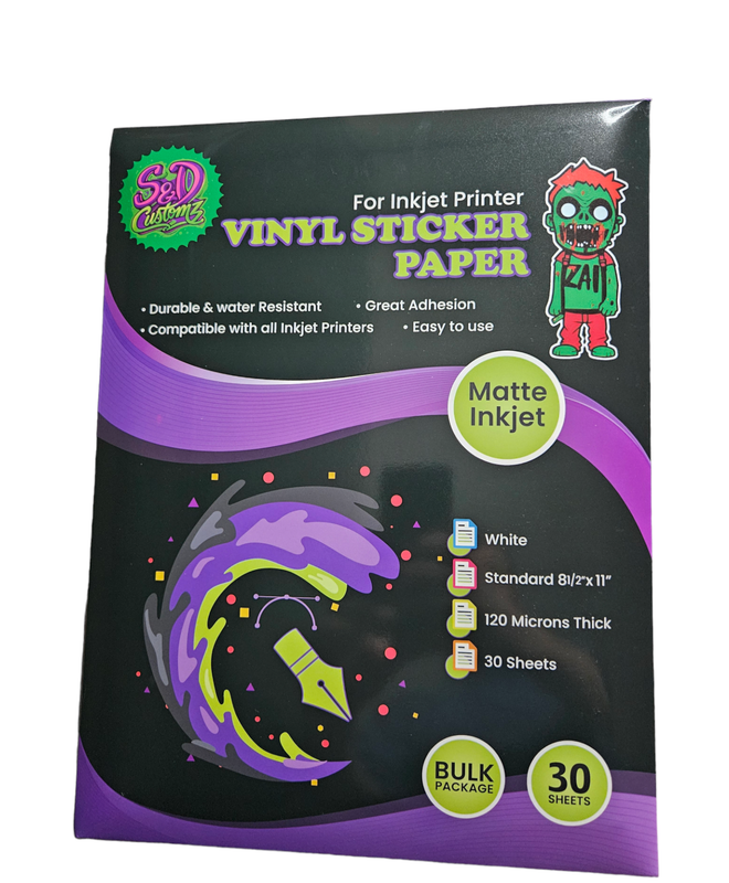 Matte Vinyl Sticker Paper (30 Sheets)