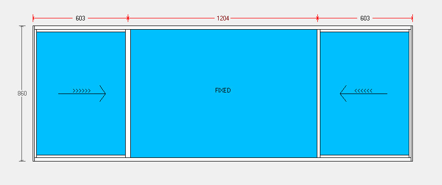 ORDER IN 0924 860H X 2410W SLIDING WINDOW ESW52