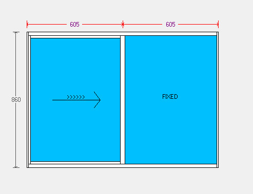 ORDER IN 0912 860H X 1210W SLIDING WINDOW ESW52