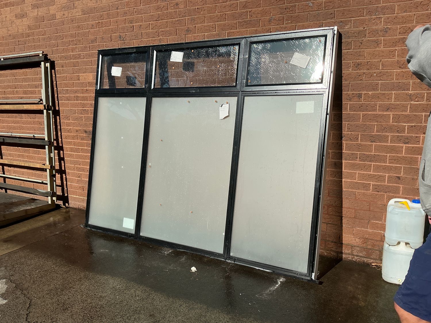 2127 2100H X 2705W ALUMINIUM AWNING WINDOW AAA/FFF BLACK DOUBLE GLAZED ...