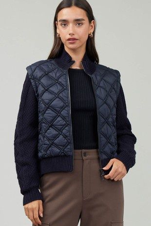 NAVY TWOFER PUFF JACKET
