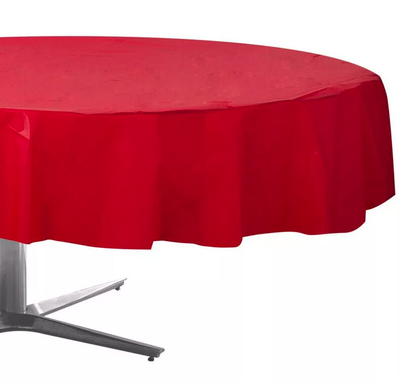 Round plastic tablecover 84"