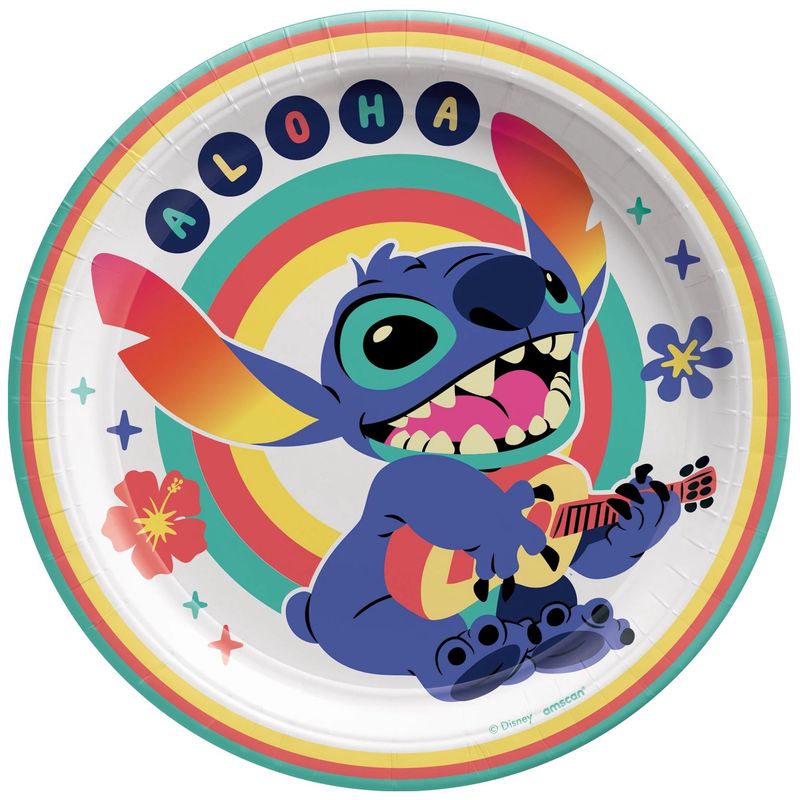 Stitch Aloha Dessert Plates, 7in, 8ct - Disney Lilo & Stitch