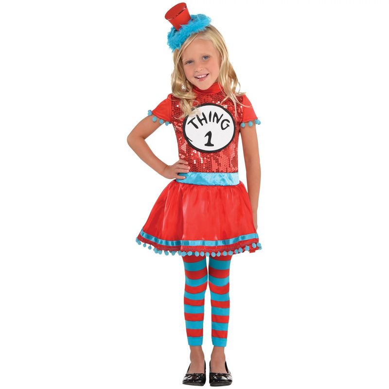 Girls Thing 1 & Thing 2 Dress Costume - Dr. Seuss