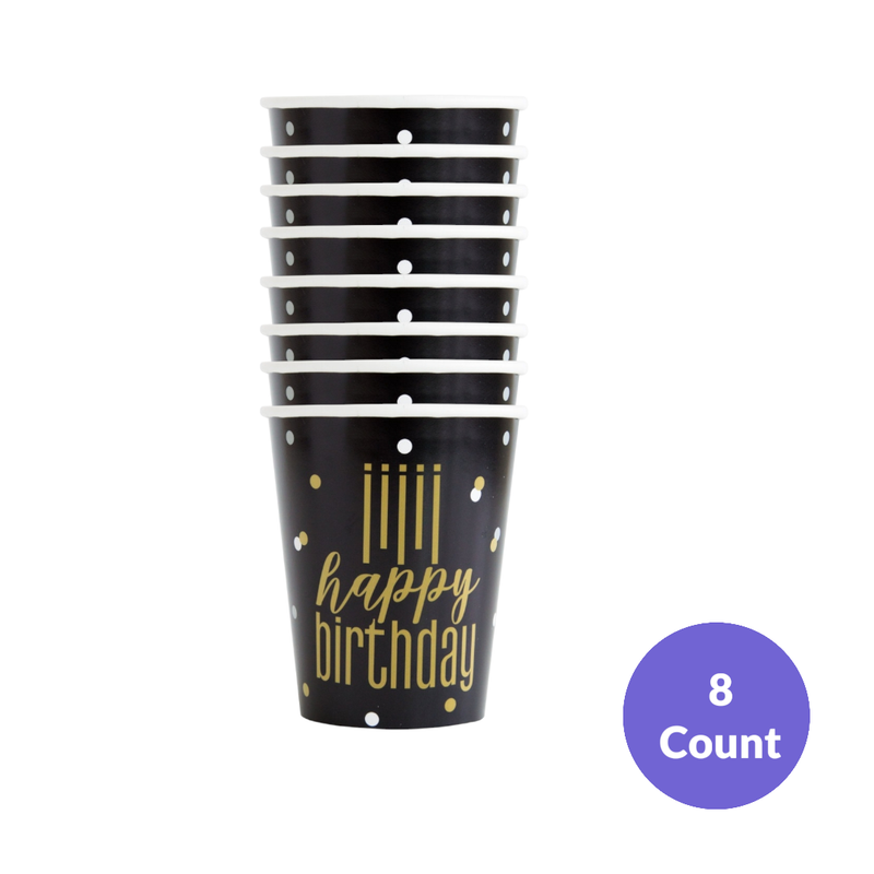 Happy Birthday 9oz Paper Cups – 8ct
