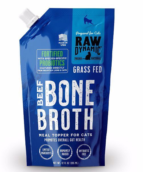Raw Dynamic Cat Beef Bone Broth, Frozen 12oz