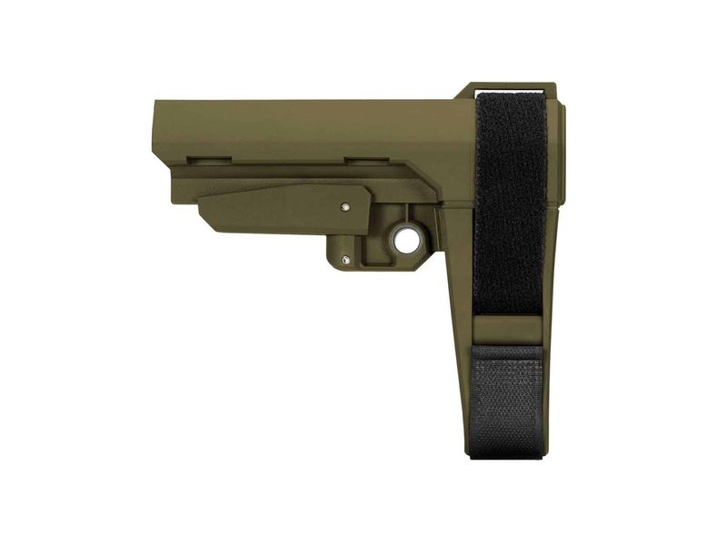 SB Tactical SBA3 X Stabilizing Brace OD Green Adjustable for AR Pistols ...