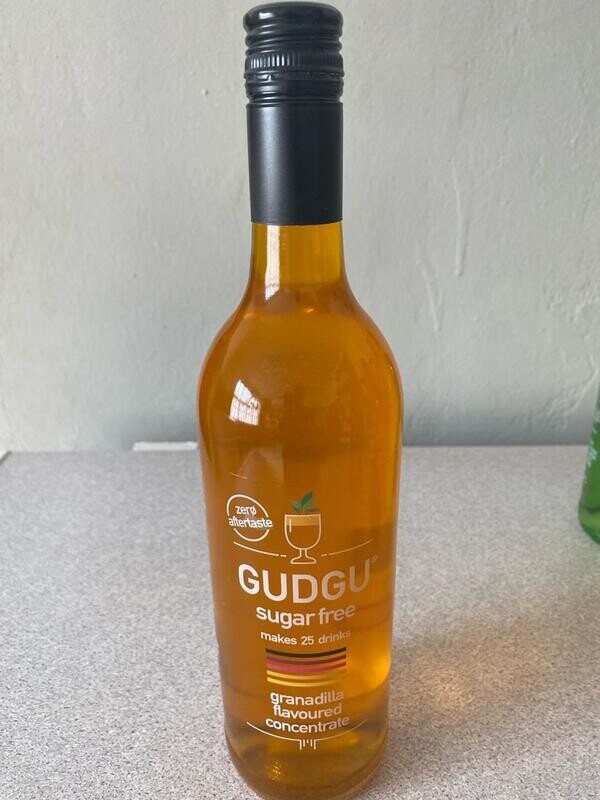 Gudgu sugar free granadilla flavored concentrate