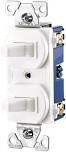 Eaton 271W-BOX White Light Switch, Double 1-Gang 1-Pole, 15A 120/277V