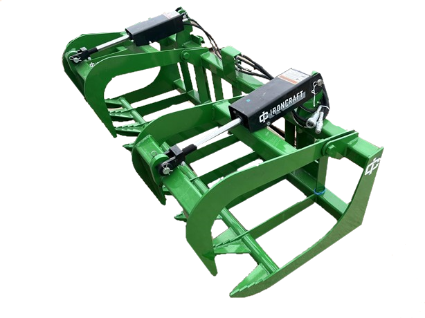 Ironcraft JD Economy Dual Cylinder Root Grapple, 72" - Pioneer Couplers