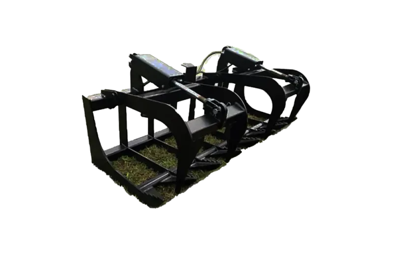 IronCraft Compact Tractor Dual Cylinder Root Grapple, 6Ft