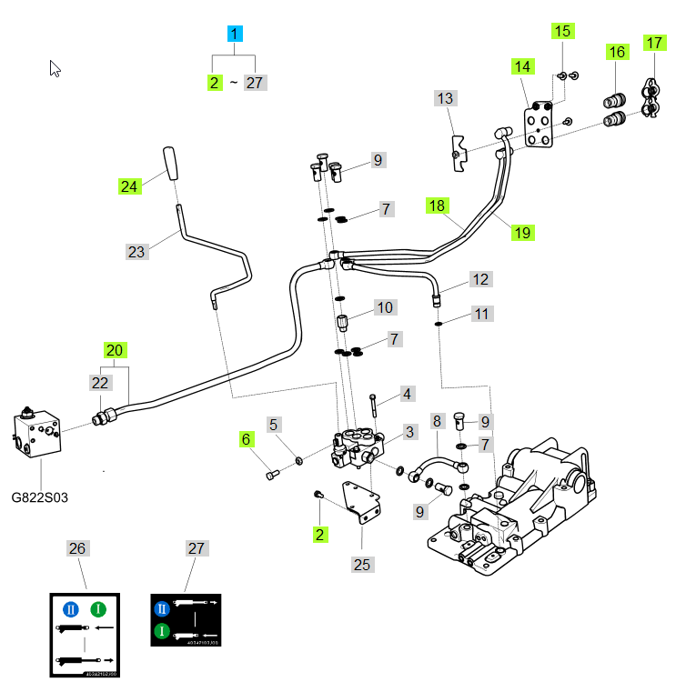 LS Rear Remote Control Valve Kit for XG3025, MT225E