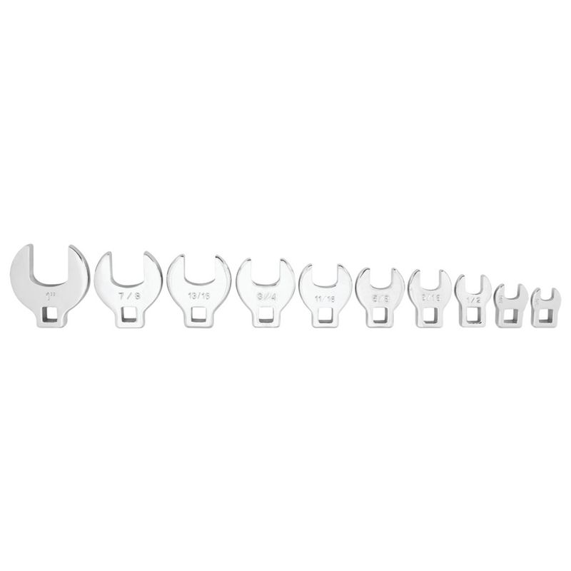 Performance Tool 10Pc SAE Crow Foot Wrench Set, 3/8" to 1"