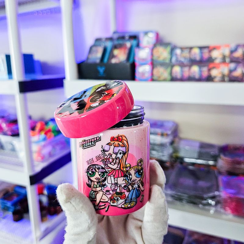 Flower Puff Girls Stash Jar