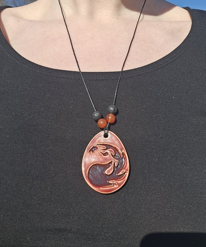 Red Fire with Lava Stone/Agate