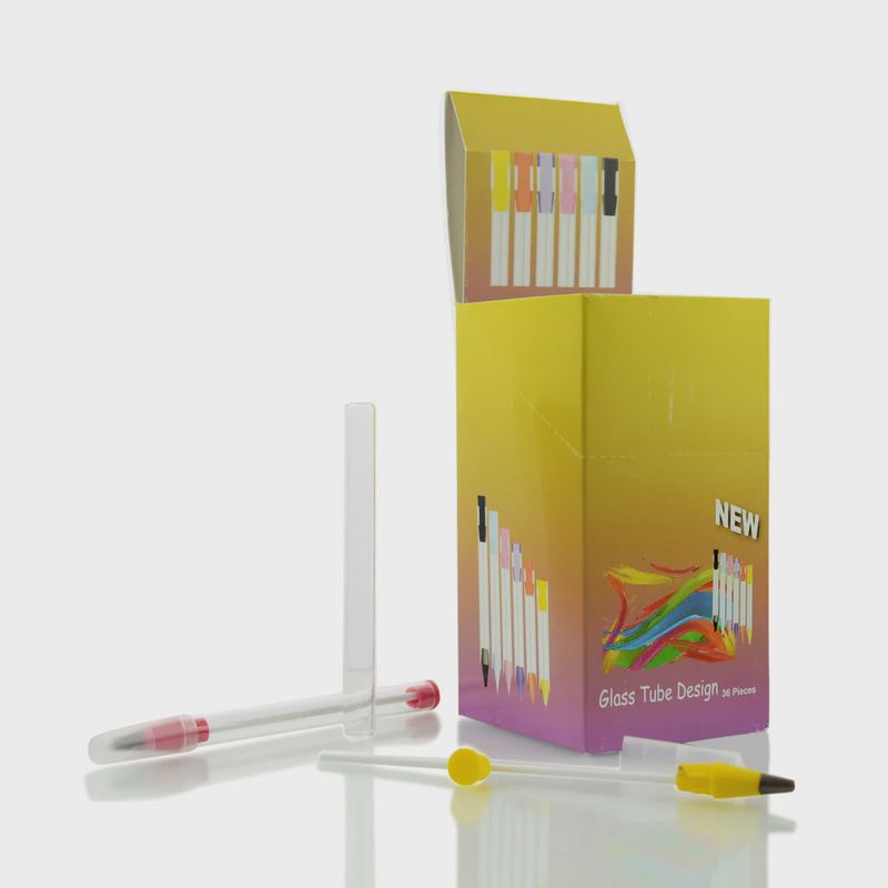 GLASS PEN TUBE DESIGN 36 PC EACH BOX