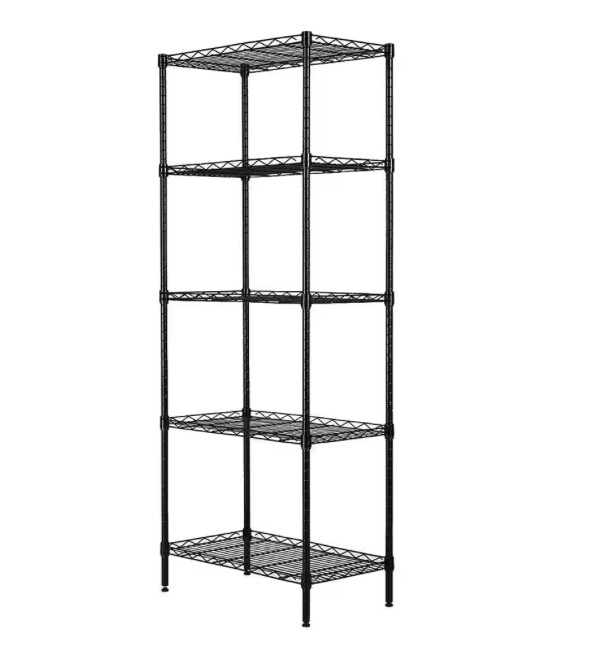 Winado Black 5-Tier Heavy Duty Steel Freestanding Garage Storage ...