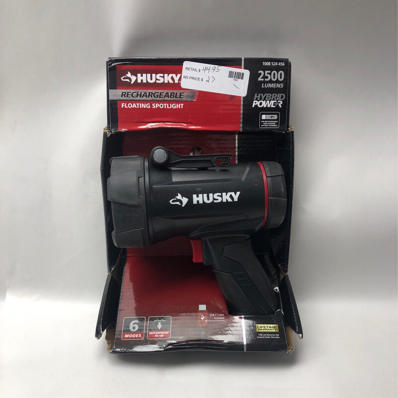 Husky 2500 Lumens Dual Power Floating Rechargeable Spotlight 90711.