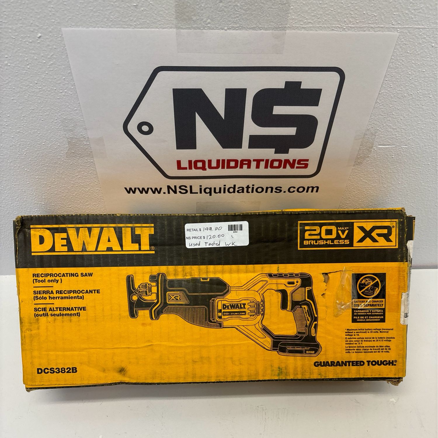 Dewalt 20V MAX XR Cordless Brushless Reciprocating Saw (Tool Only) DCS382B