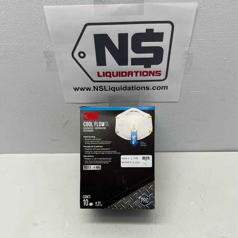 3M N95 Disposable Medium Respirator Mask with Cool Flow Valve (10-Pack ...