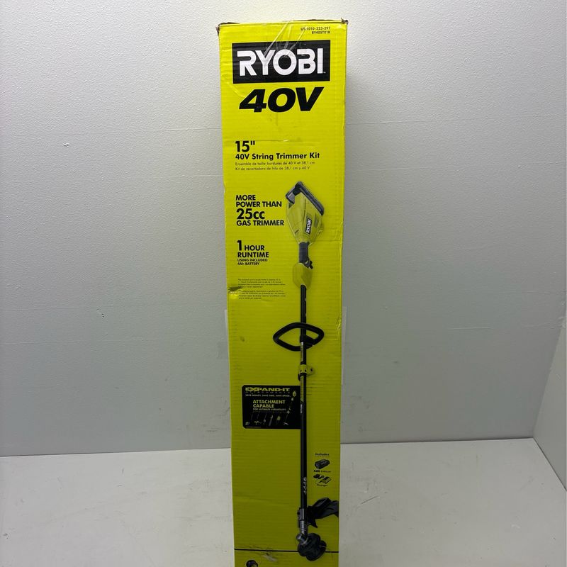 Ryobi 40V 15 in. Expand-It Cordless Battery Attachment Capable String ...