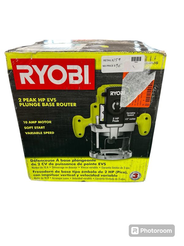 Ryobi 10 Amp 2 HP Plunge Base Corded Router RE180PL1G