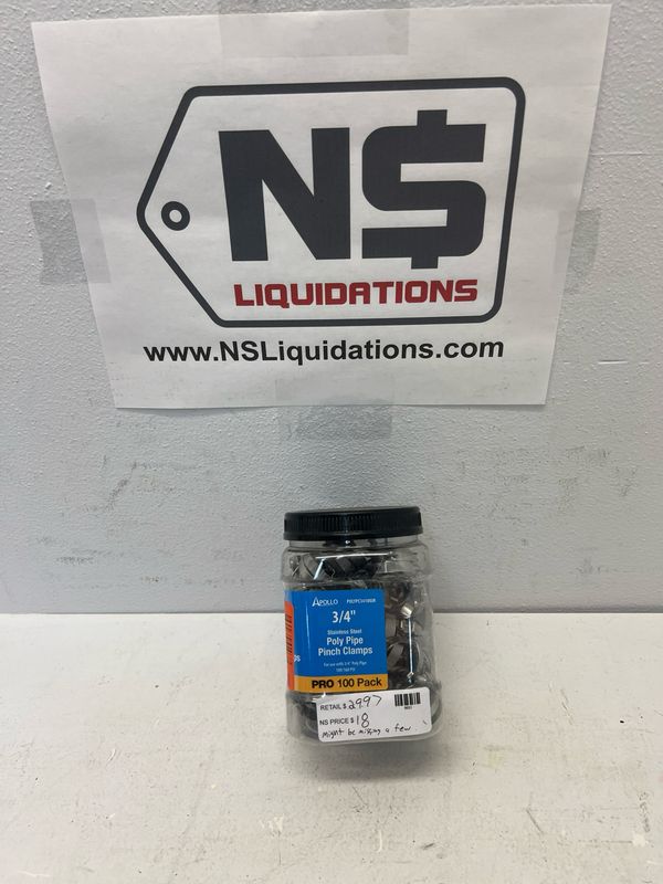 Apollo 3/4 in. Stainless-Steel Poly Pipe Pinch Clamp Jar (100-Pack ...