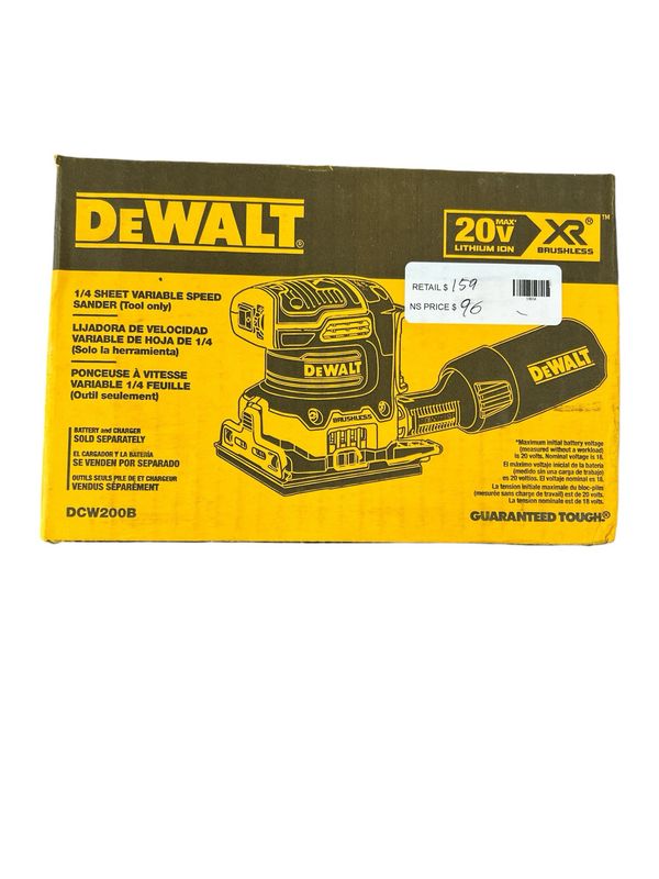 Dewalt 20V MAX XR Cordless Brushless 1/4 Sheet Variable Speed Sander ...