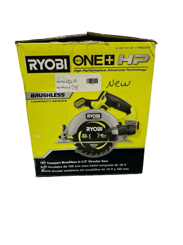 Ryobi ONE+ HP 18V Brushless Cordless Compact 6-1/2 in. Circular Saw ...